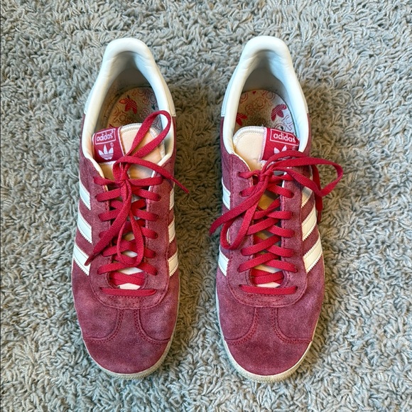 adidas | Shoes | Adidas Womens Red And White Gazelle Sneakersfaded In ...